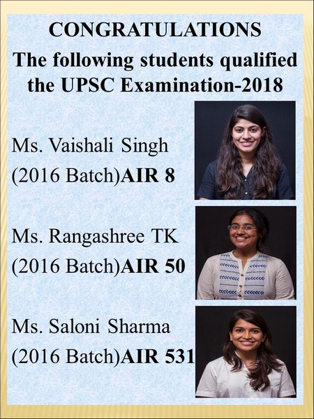 UPSC Examination Result - National Law University Delhi